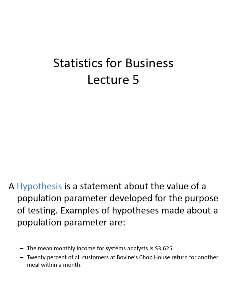 SFBLecture5_2020 | PDF | Hypothesis | P Value