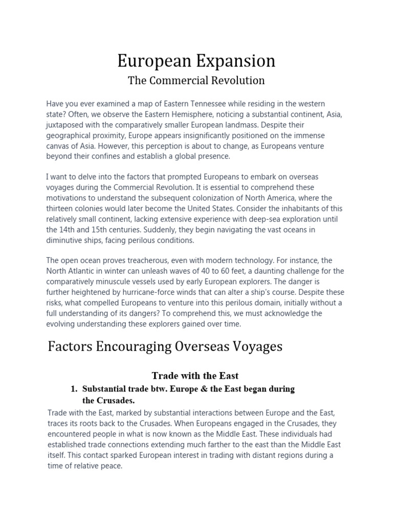 Factors Driving European Expansion | PDF | Navigation | Age Of Discovery