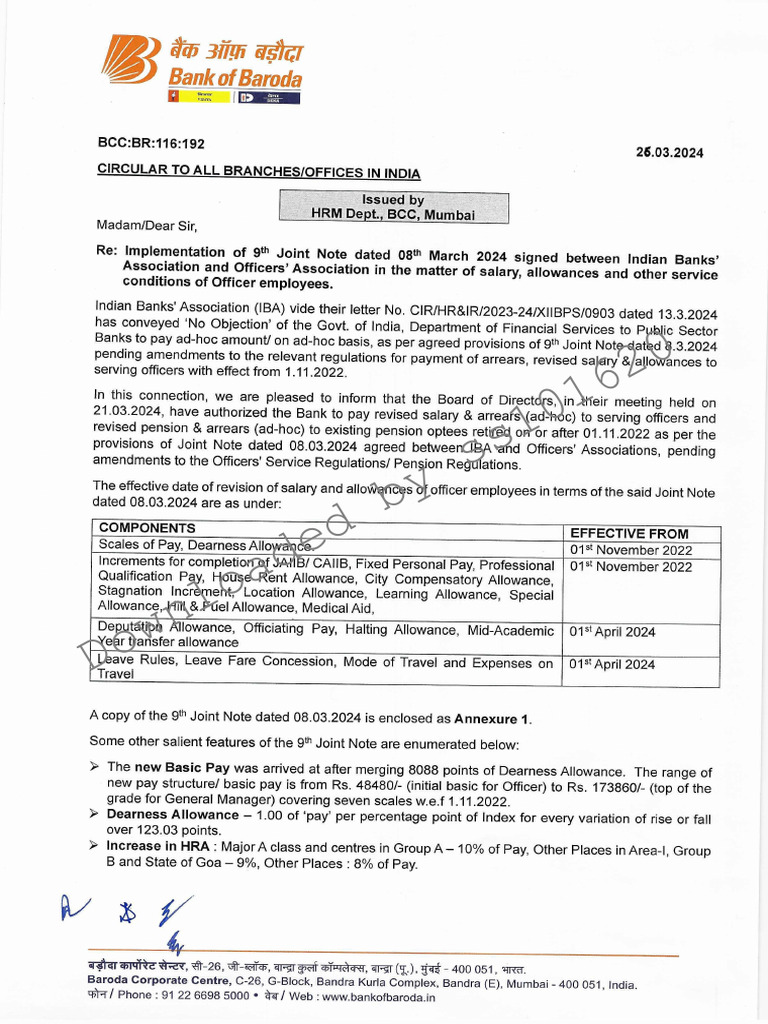 Settlement Circular | PDF | Salary | Pension