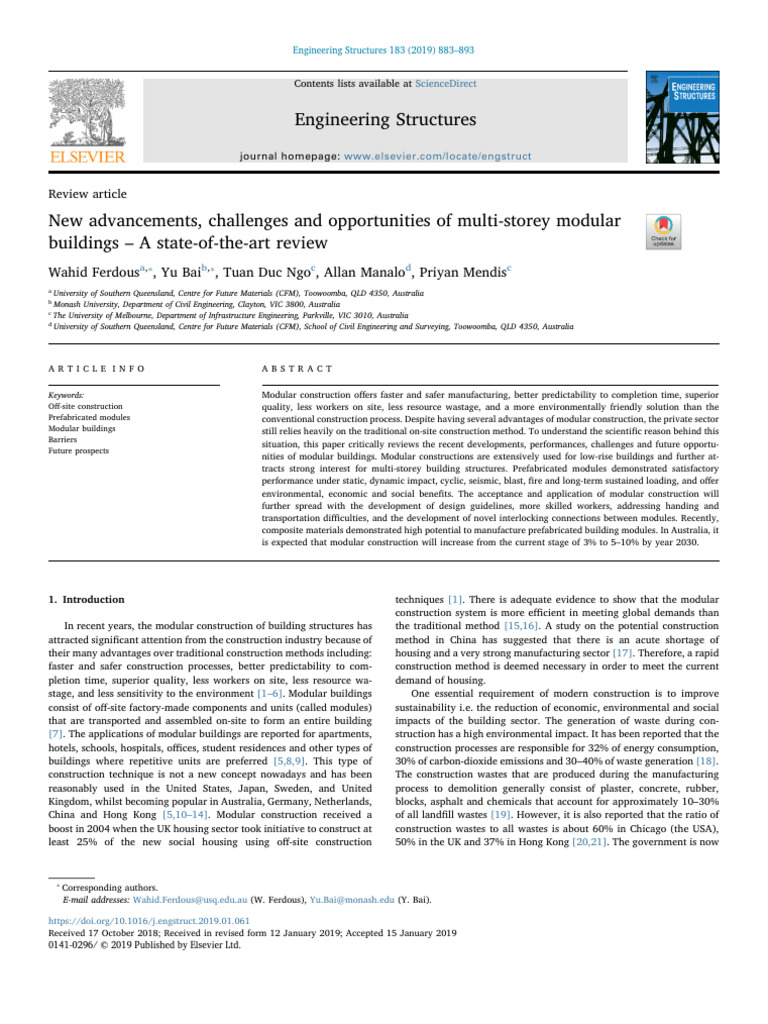 New Advancements, Challenges and Opportunities of Multi-Storey Modular ... New Advancements, Challenges and Opportunities of Multi-Storey Modular ...