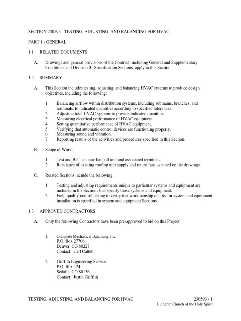 Testing Adjusting and Balancing For Hvac1 | PDF | Duct (Flow) | Horsepower