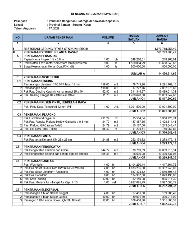 Item Kerja Tambah Kurang | PDF