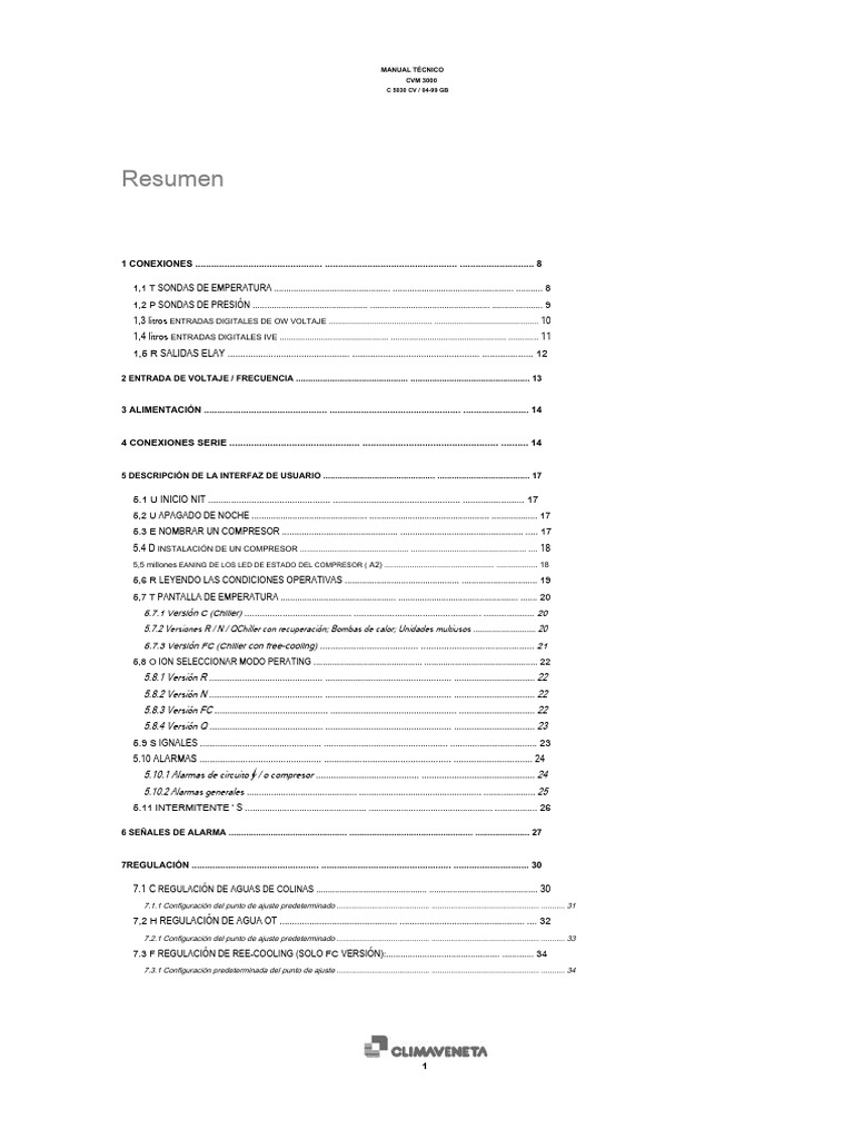 Manual Técnico CVM 3000: Conexiones y Configuración | PDF | Control remoto | Bienes manufacturados