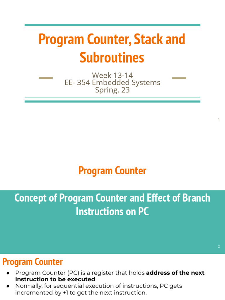 Program Counter and Stack Pointer Basics | PDF | Pointer (Computer ...