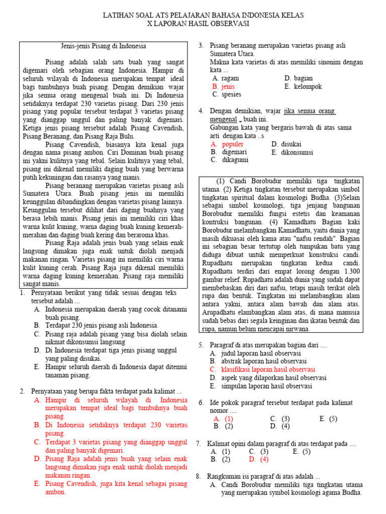 Latihan Ulangan Ats | PDF