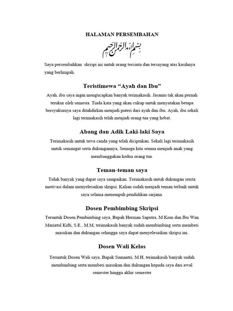 Halaman Persembahan - Idar | PDF
