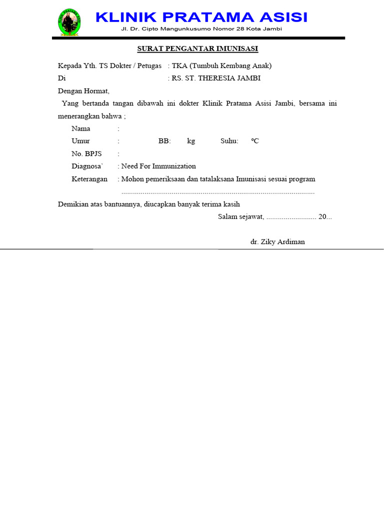 Contoh Rujukan Imunisasi | PDF
