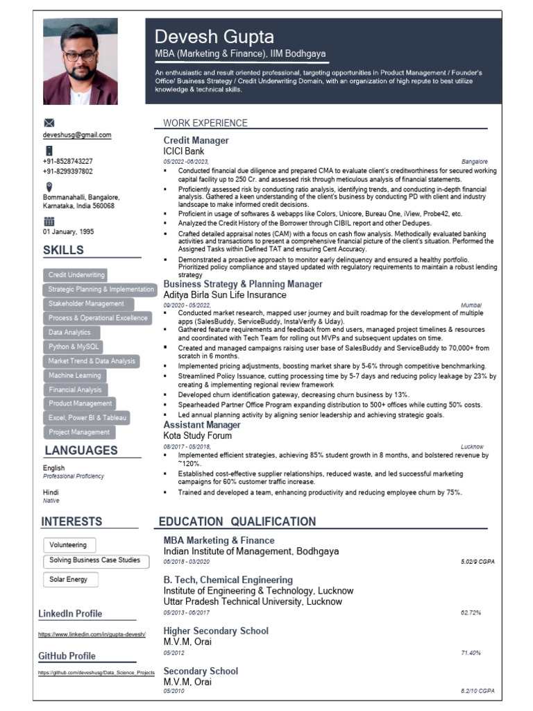 Resume Devesh Gupta Final | PDF | Analytics | Business Resume Devesh Gupta Final | PDF | Analytics | Business