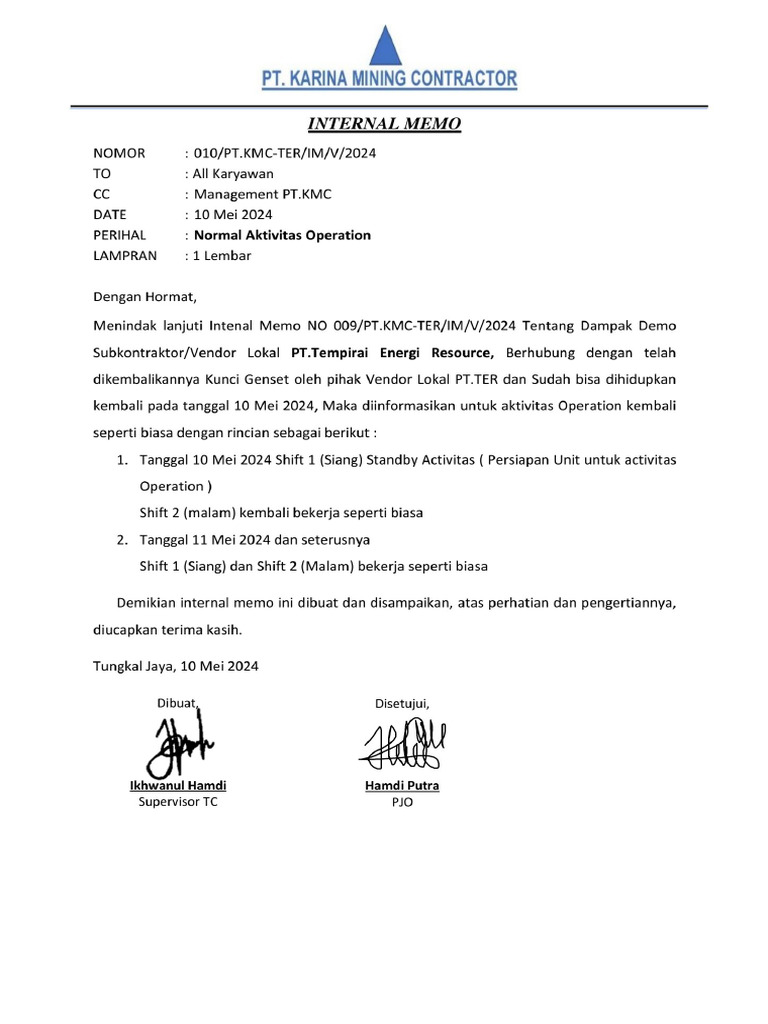 10 IM Normal Aktivitas Operation 10052024 | PDF