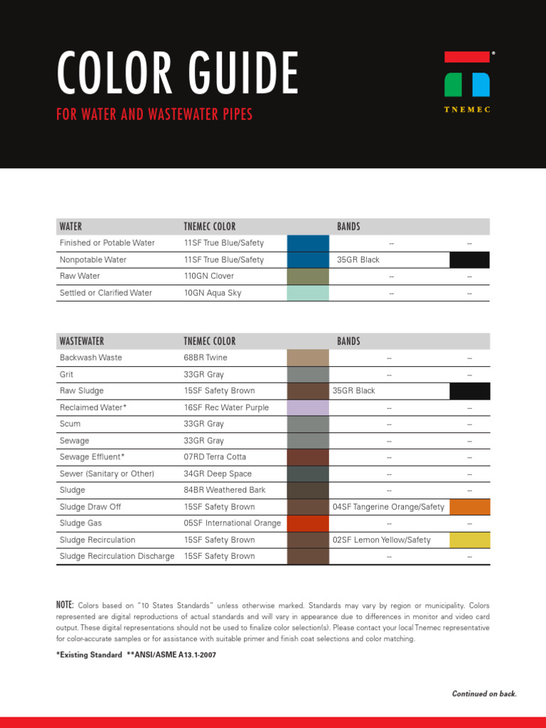 Pipe Color Guide FLYPCG | PDF | Sewage Treatment | Yellow