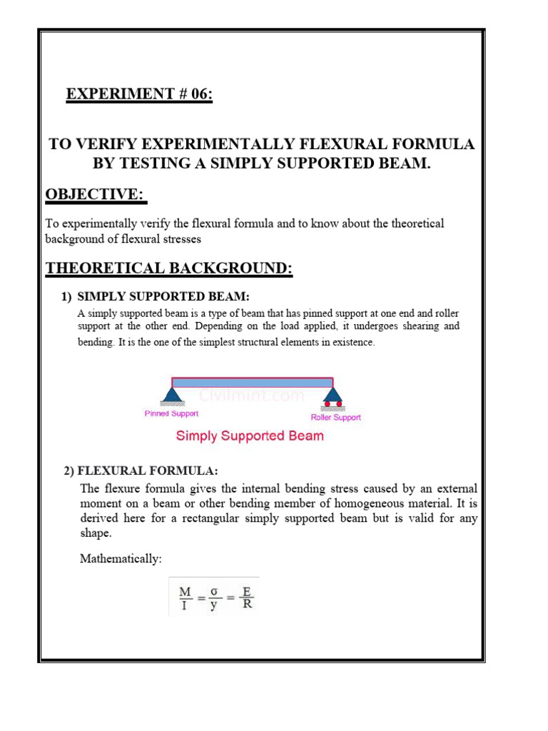 Lab No 6 | Download Free PDF | Bending | Beam (Structure)