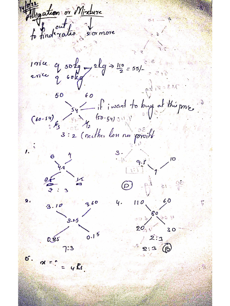 Alligation and Mixtures | PDF