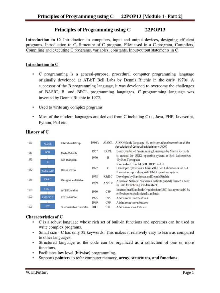 Module1 Part 2 Notes | PDF | Data Type | C (Programming Language)