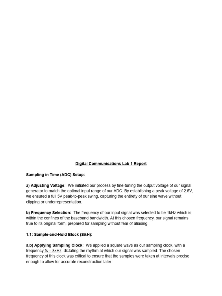 Digital Communications Lab Report | PDF | Sampling (Signal Processing) | Electronics