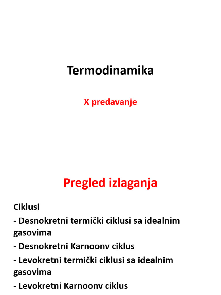Predavanje 10 Termo | PDF