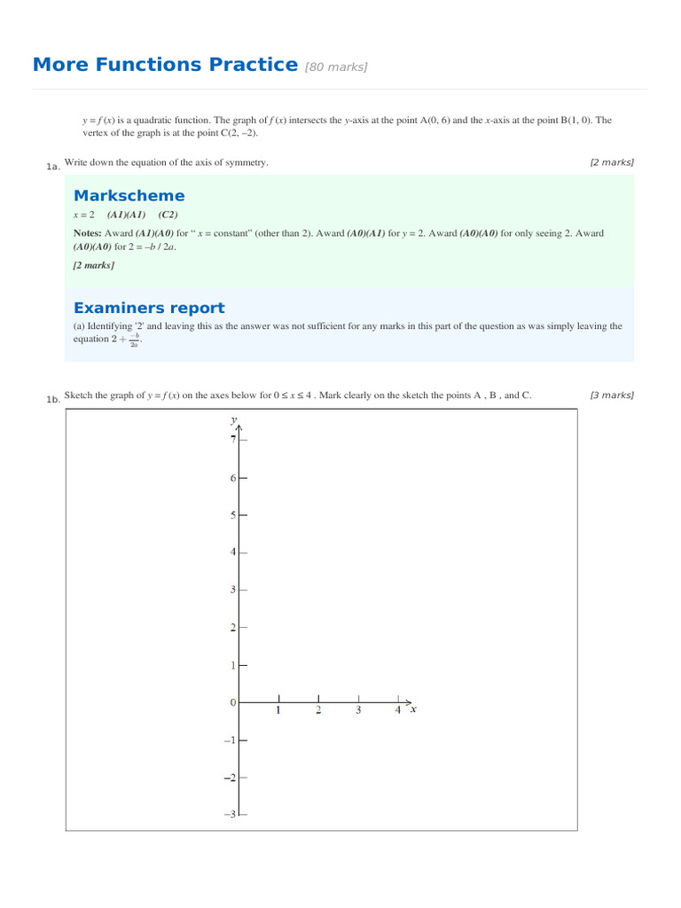 More Functions Practice-Key | PDF | Quadratic Equation | Function (Mathematics)