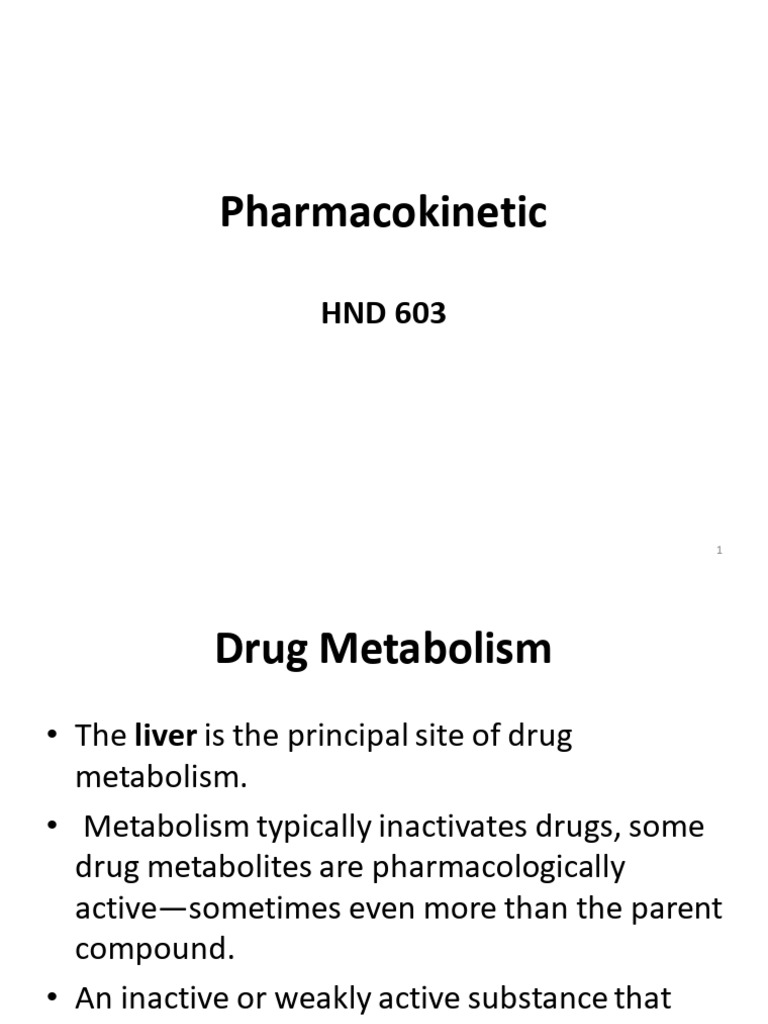 Lecture 5 HND 603 | PDF | Drug Metabolism | Pharmaceutical Sciences