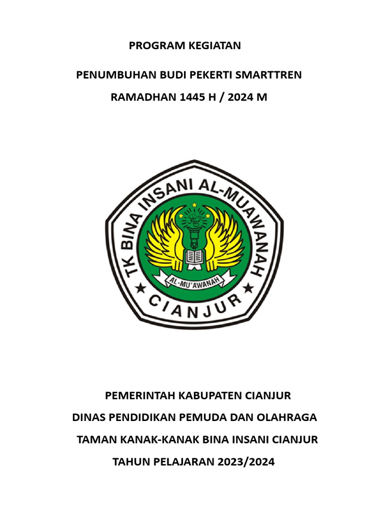 Program Smarttren TK Bina Insani Cianjur | PDF