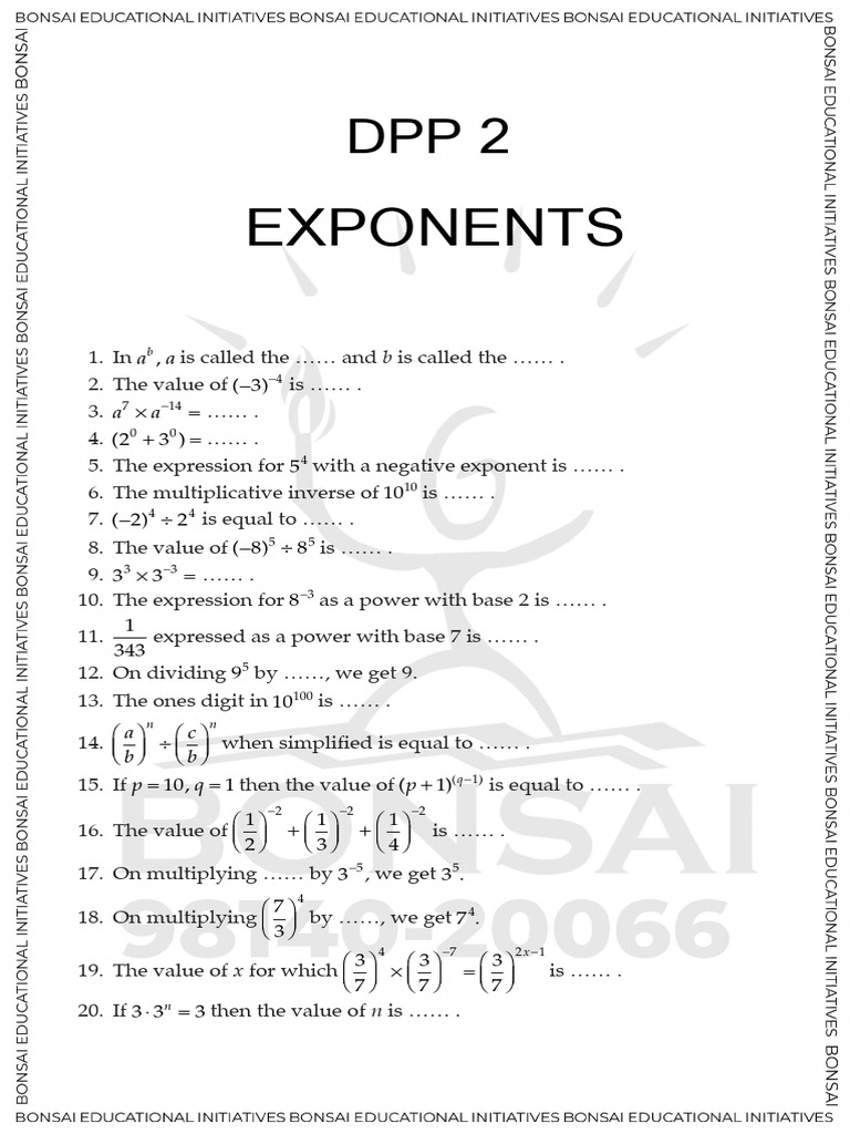 DPP 2 | PDF | Mathematics | Arithmetic