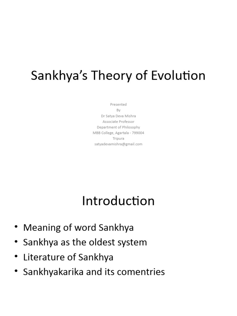 Sankhya Evolution: Prakrti & Purusa | PDF