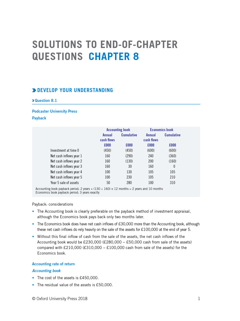 Scott I2ma Solutions ch08 | PDF | Net Present Value | Internal Rate Of Return