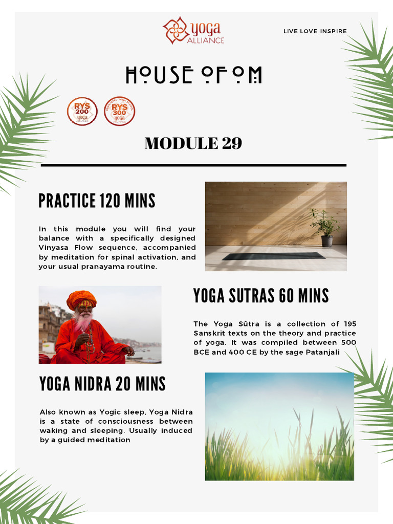 Module 29 300 YTT | PDF | Rāja Yoga | Yoga Sutras Of Patanjali