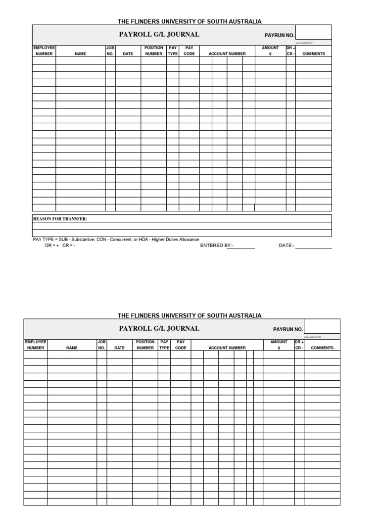Sample Payroll Journal Template-41876 | PDF