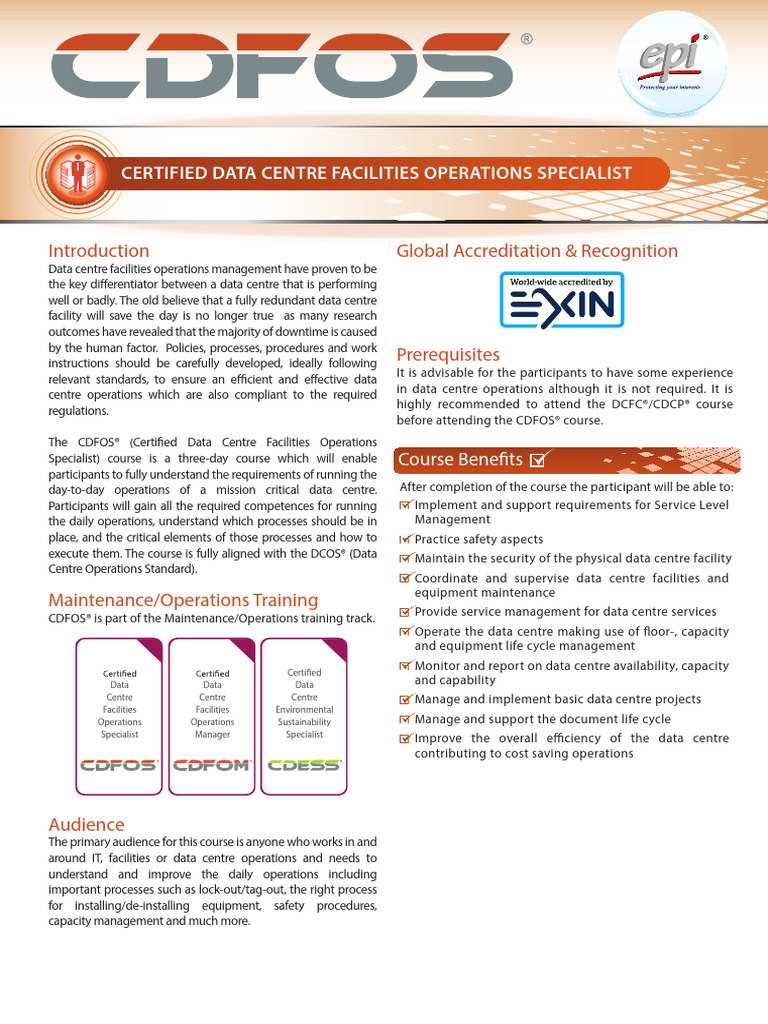 CDFOS Brochure | PDF | Data Center | Life Cycle Assessment