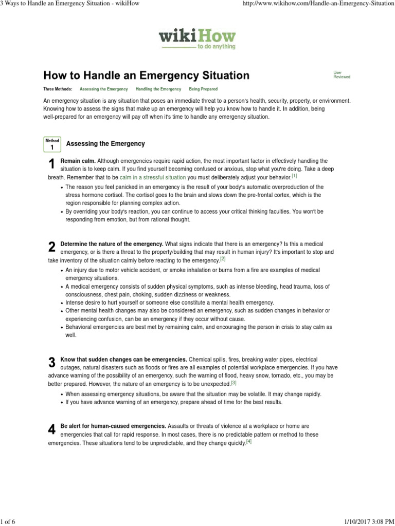 Emergency Situation Response Guide | PDF | First Aid | Emergency