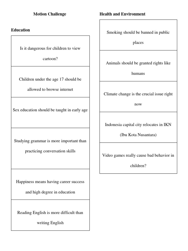 Motion Challenge | PDF