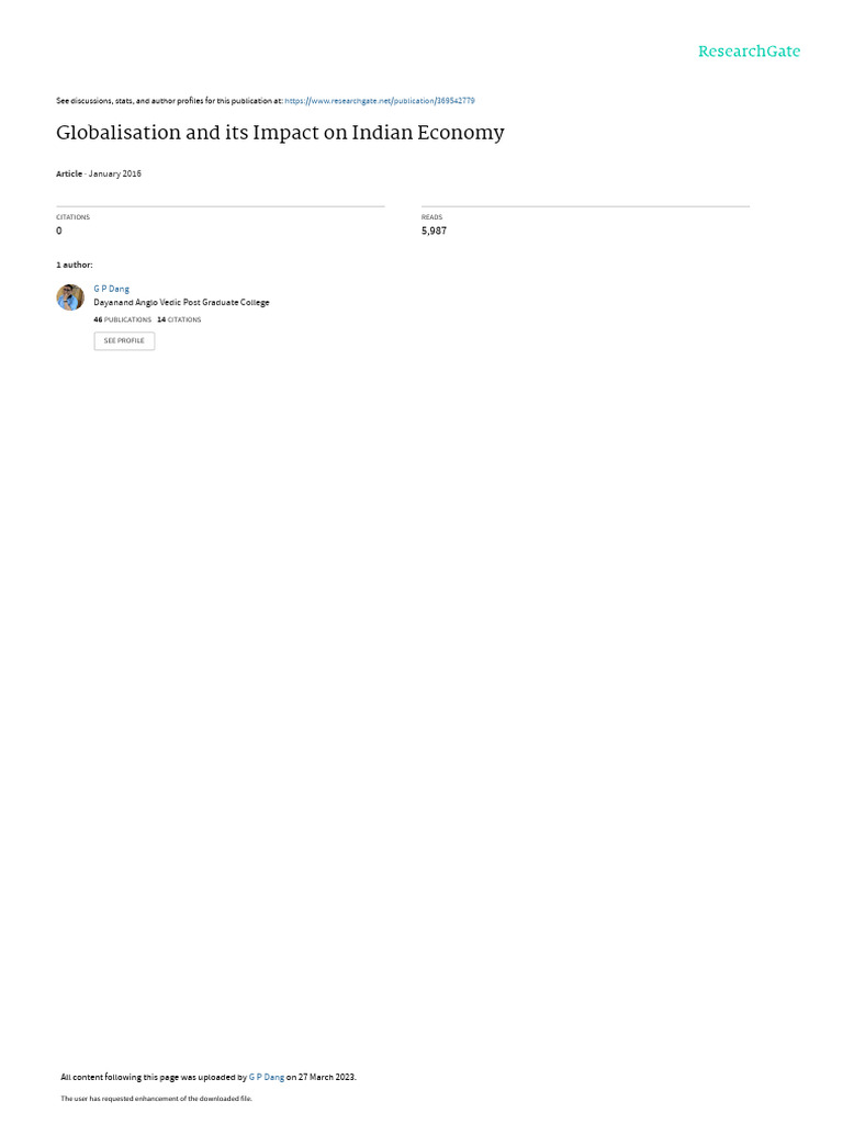 18 Globalisationandits Impacton Indian Economy | PDF | Globalization | Multinational Corporation