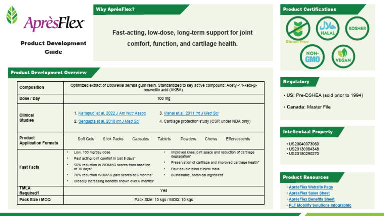 ApresFlex One Slide Overview | PDF