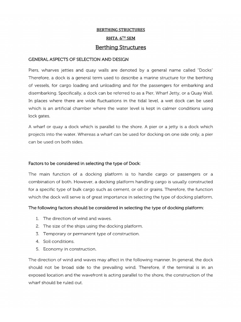 Berthing Structures | PDF