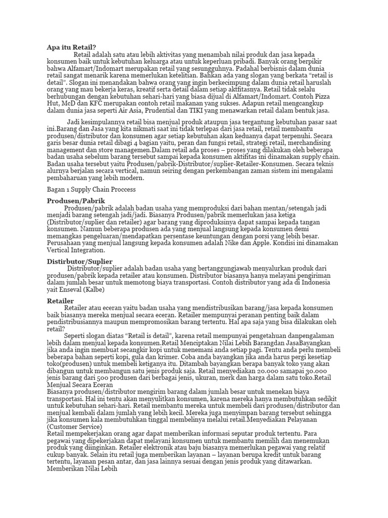Apa Itu Retail | PDF | Bisnis