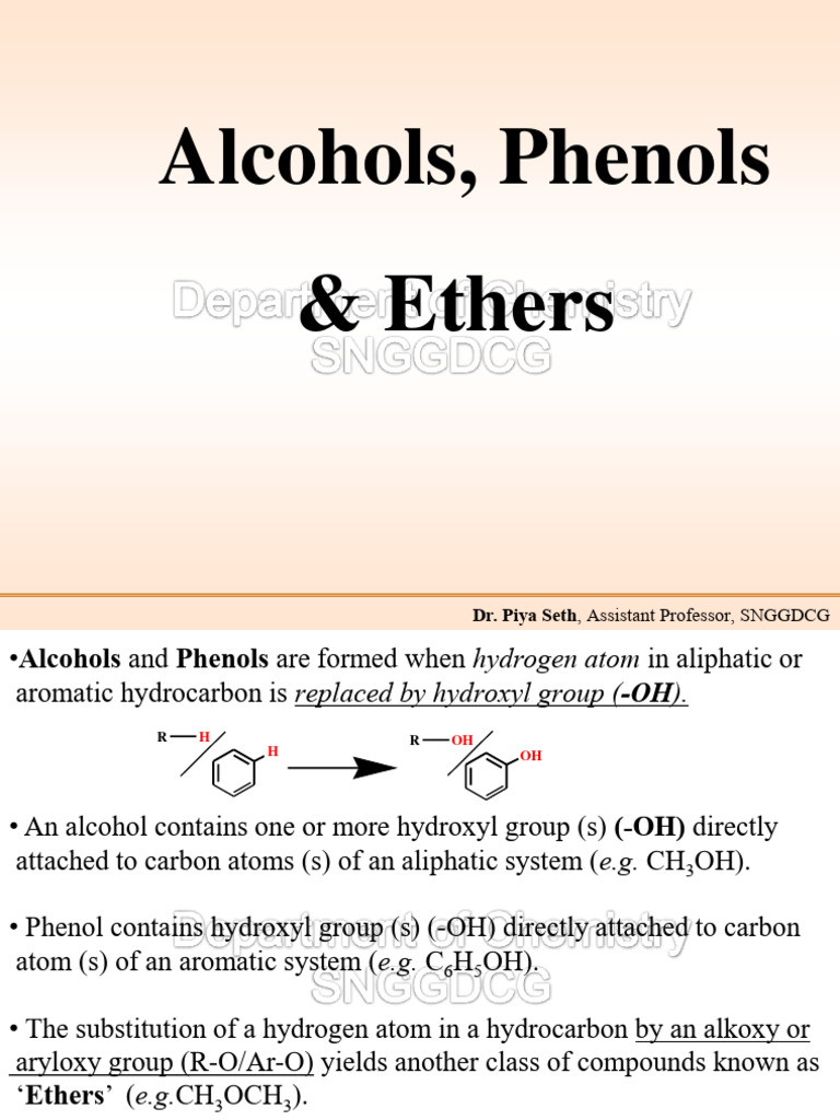 Alcohol Phenol Ether Part I | PDF | Aldehyde | Ester
