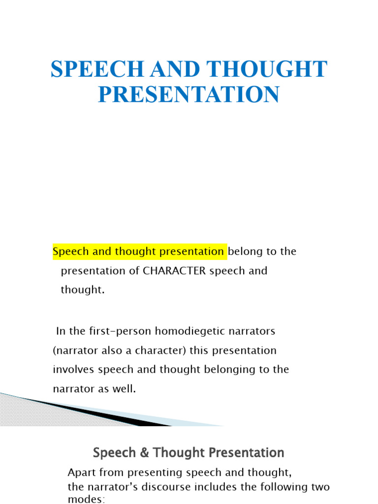 Speech and Though Presentation | PDF | Linguistics | Grammar