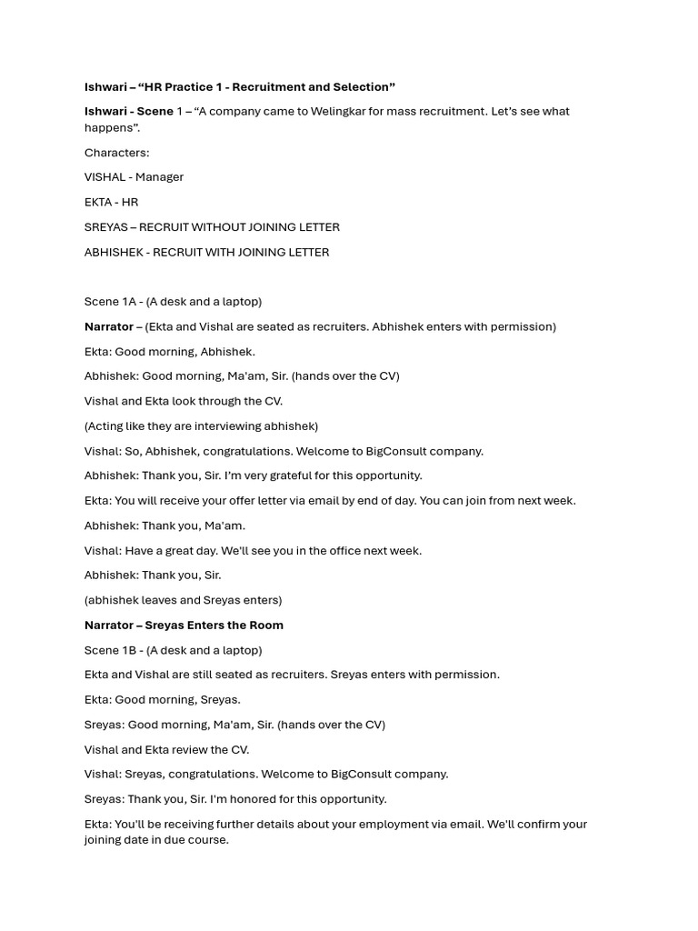 HR Practice Script-1 | Download Free PDF | Social Psychology