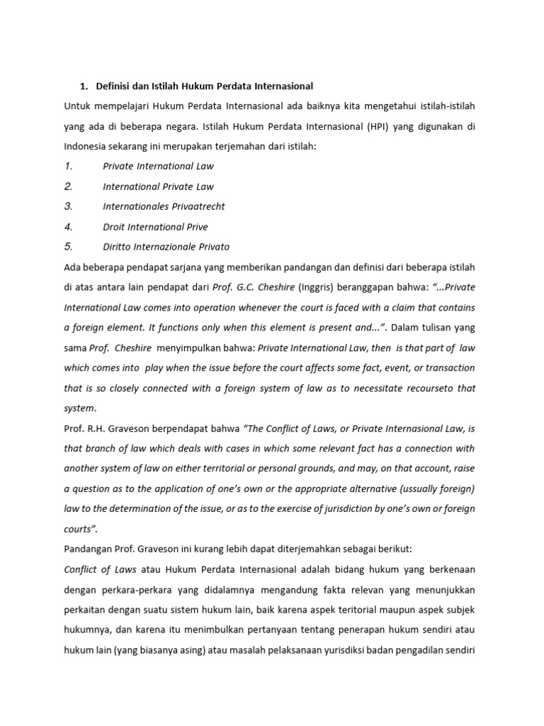 Hukum Perdata Internasional (HPI Materi) | PDF
