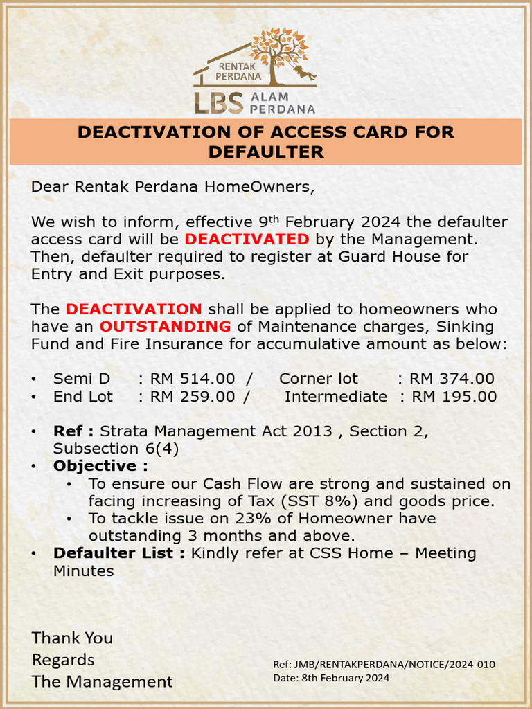 JMB RP - Deactivation of Access Card For Defaulter (1) .JPG DEV | PDF ...