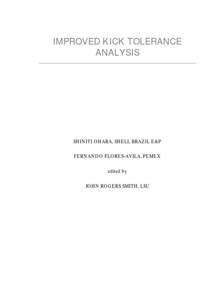 Kick Tolerance Paper | PDF | Casing (Borehole) | Blowout (Well Drilling)
