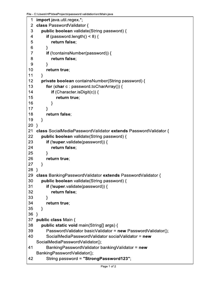 Password Validation | PDF