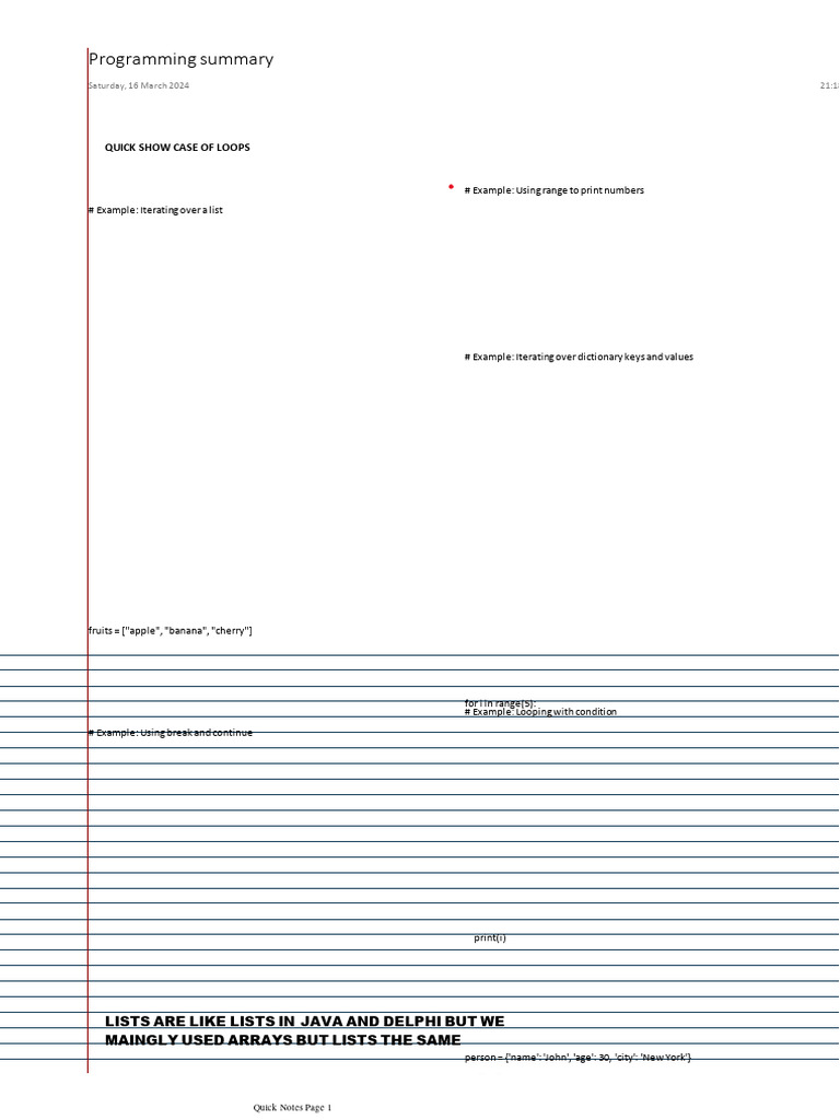 Python Summary of Functions and Loops | PDF | Computing | Programming ... Python Summary of Functions and Loops | PDF | Computing | Programming ...