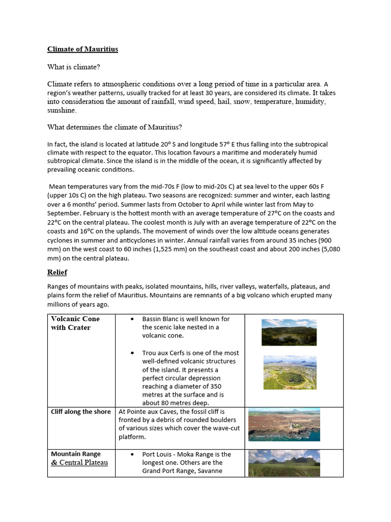 Climate of Mauritius | Download Free PDF | Oceanic Climate | Subtropics
