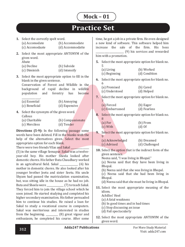 CUET English Language Book Section D - Practice Sets | PDF | Tornadoes | Branches Of Meteorology