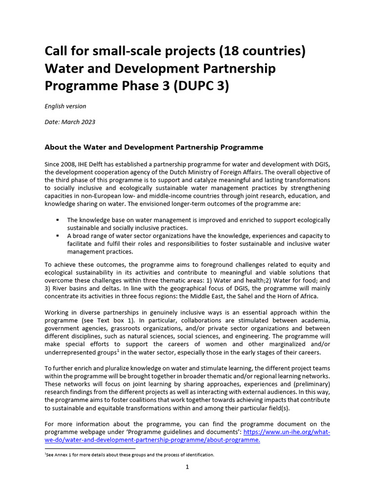 Announcement - Call For Small-Scale Proposals 2023 - EN | PDF | Science ...