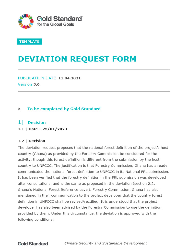 GS11569_T-V5.0-Deviation Request Form GS11569_forest Definition | PDF ...