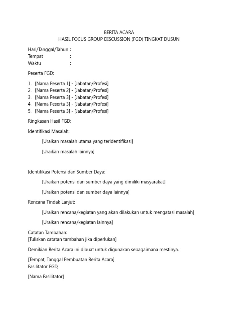 Berita Acara FGD | PDF