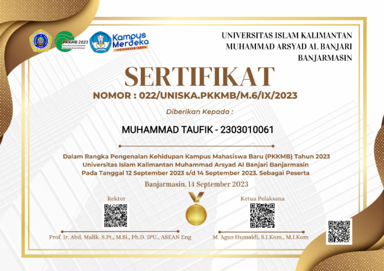 Muhammad Taufik - 2303010061 | PDF