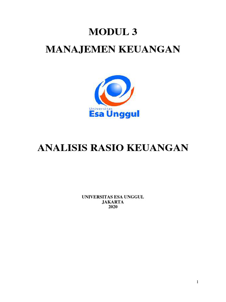 Modul Pertemuan 3 Analisis Rasio Keuangan | PDF | Pengelolaan Keuangan & Uang