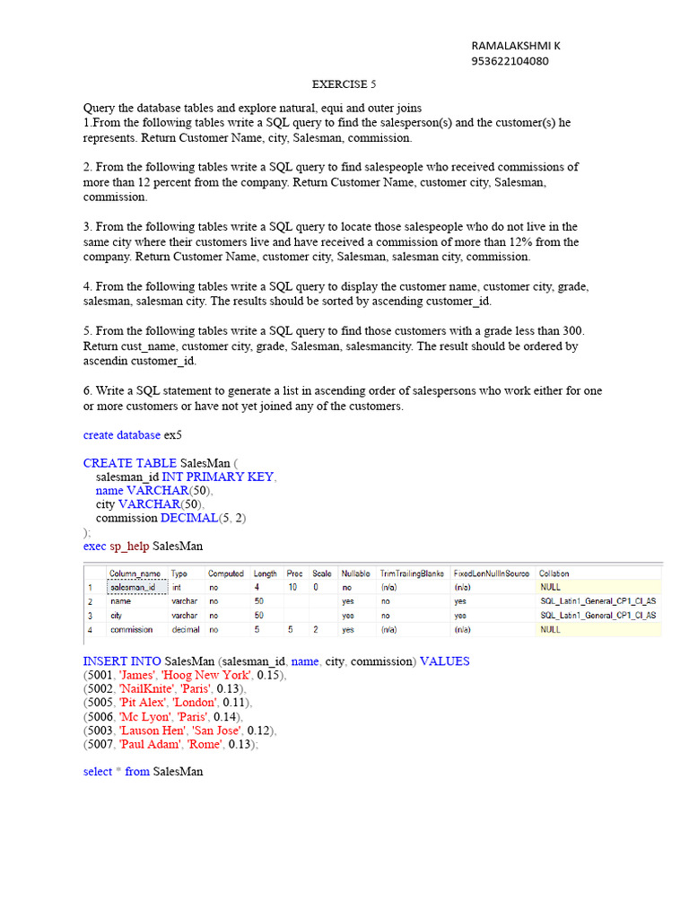 Ex 5 | PDF | Sales | Computer Data